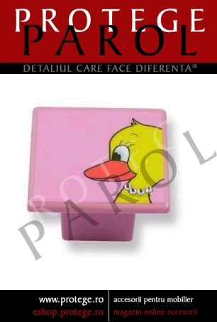 Buton plastic ratusca cu cristale, S.8045-36BDJ4 - Butoni camere copii ...