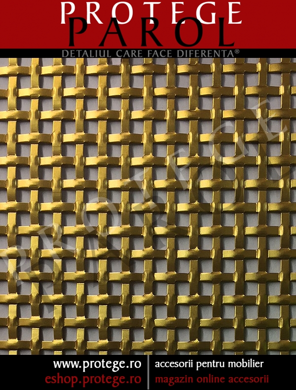 Placa aluminiu anodizat perforat GAL07- finisaj auriu, coala ...