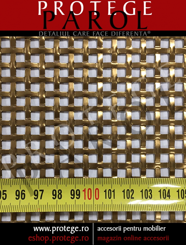 Placa aluminiu anodizat perforat GAL07- finisaj auriu, coala ...