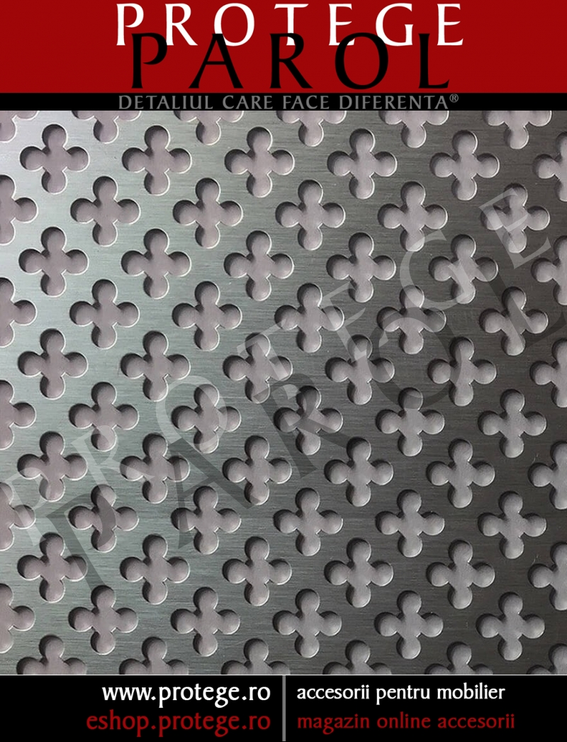 Placa aluminiu anodizat perforat NAL04- aluminiu natur, coala ...