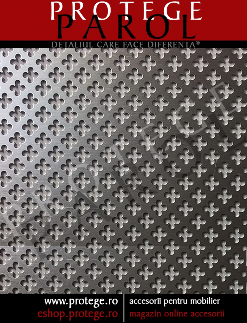 Placa aluminiu anodizat perforat NAL02- aluminiu natur, coala ...