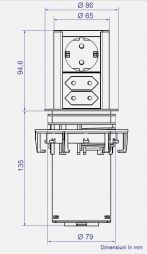Priza (multipriza) ELEVATOR, 1 x schuko, 2 x euro, tip lift - Prize ...